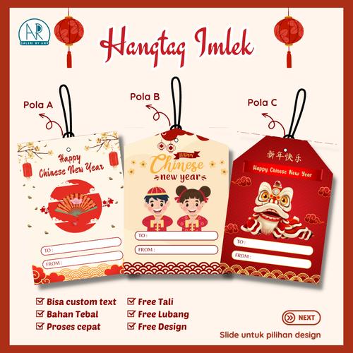 Jual D16 Hangtag Imlek 2024 Custom | Hang Tag Happy Chinese New Year Label CNY Tag Lunar new ...
