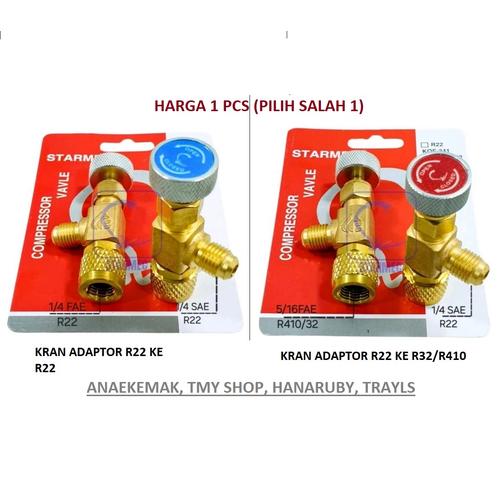 Jual 1 PCS Premium kran charging valve adaptor STARMEC / converter / perubah Ac rumah r22 ke r32 ...
