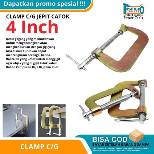 Jual klem C / clamp C 4 Inci Catok penjepit Bahan Baja Karbon Besi cor ...