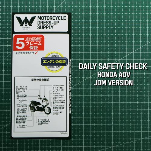 Jual Sticker detail/Warning Decals/Daily Safety Check/HONDA ADV JDM ...