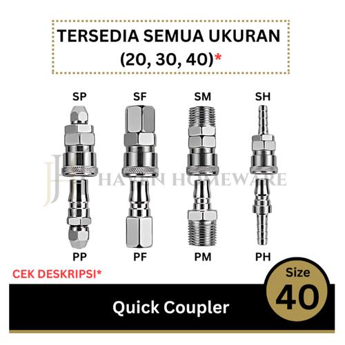 Jual Quick Coupler Angin Neple Kompresor Coupler 1/2" - Drat Sambungan Selang Angin SF PF SH PH ...