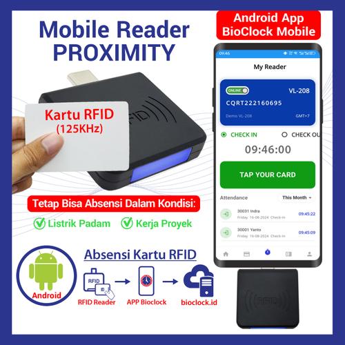 Jual Absensi Kartu Mobile Reader RFID PROXIMITY Card 125KHz USB Type-C ...