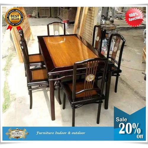 Jual Meja Makan Set 6 Kursi Kayu Jati Produk Berkualitas Modern ...