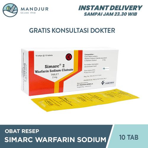 Jual Simarc 2 Mg Strip 10 Tablet / Warfarin / Pengencer Darah - Jakarta ...