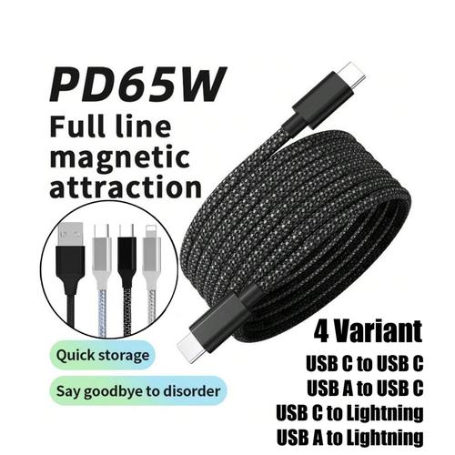 Jual Magic Full Line Magnetic USB C Kable Data Lightning To Type C 65W ...