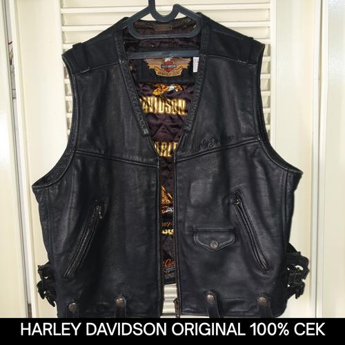 Jual vest vintage HARLEY DAVIDSON XXL 100% original kulit , rompi asli ...