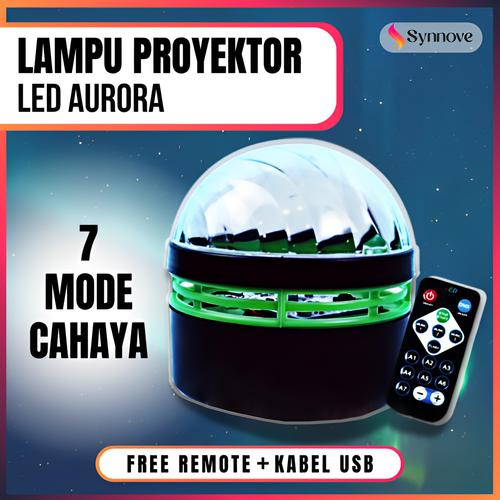 Promo Lampu Proyektor Aurora REMOTE 7 Mode Cahaya Lampu Tidur Aesthetic Lampu Disco LED Ministar ...