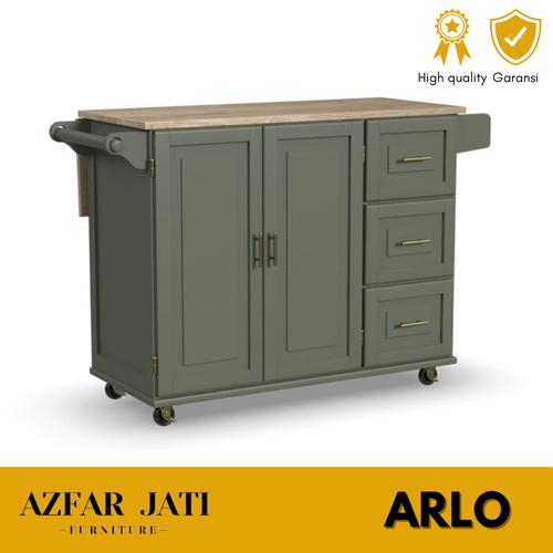 Jual Meja Island Dapur Top Kayu Jati Aesthetic Arlo Kitchen Island ...