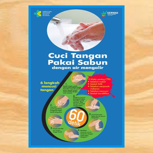 Jual Stiker Poster Cuci Tangan 60 Detik | Stiker Poster Cuci Tangan ...