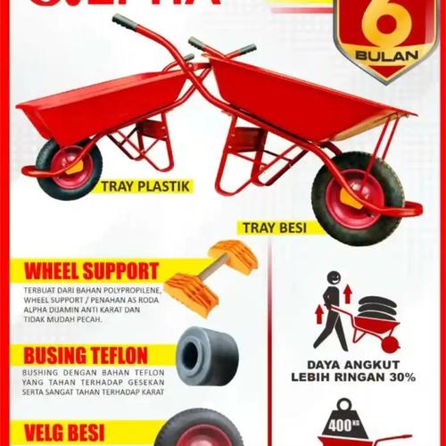 Jual Gerobak sorong / gerobak proyek / gerobak pasir stau semen merk ...