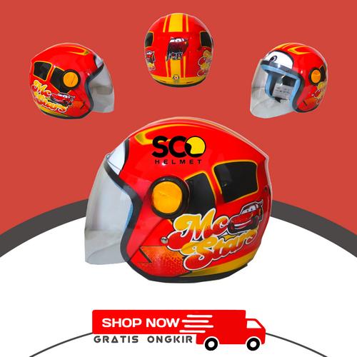 Promo Helm Anak Jpn Kids Helmet Motif Lucu Mobil Balap McQueen Cars ...