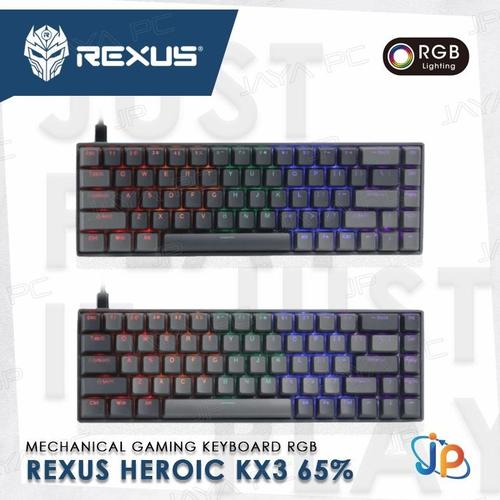 Jual Keyboard Gaming Mechanical Rexus Heroic KX3 65% RGB LED - Grey ...