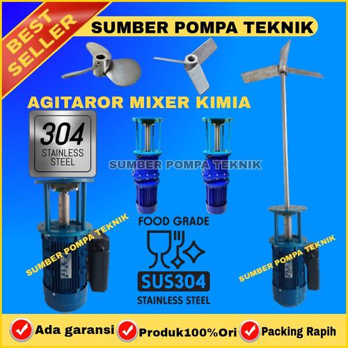 Jual Agitator Mixer Kimia SS304 1,1KW 1,5HP 220V With Gear Box ...