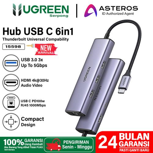 Jual UGREEN 6in1 USB Type C Hub Macbook Laptop USB3.0 HDMI SD TF Card 60383 - 15598 6in1 - Kab ...