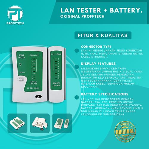 Jual LAN TESTER + BATTERY. Original PROFFTECH. - Jakarta Pusat ...