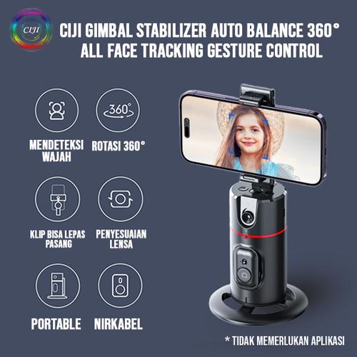 Promo CIJI CJPG-P02 Gimbal Stabilizer Handphone Auto Balance 360°AI ...