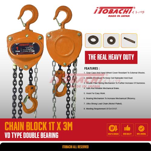 Promo Chain Block 1 Ton x 3 Meter - Takel 1Ton x 3Meter - Katrol 1T x ...