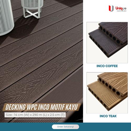 Promo Lantai Decking WPC INCO Motif Serat Kayu / WPC Deck Lantai ...