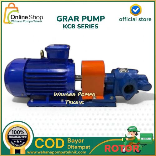 Jual Pompa Oli Gear pump KCB55 liter/menit merk Rotor 1,5kw 2Hp 1phase ...