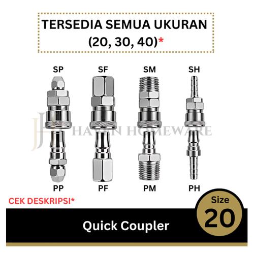 Jual Quick Coupler Angin Neple Kompresor Coupler 1/4" - Drat Sambungan ...