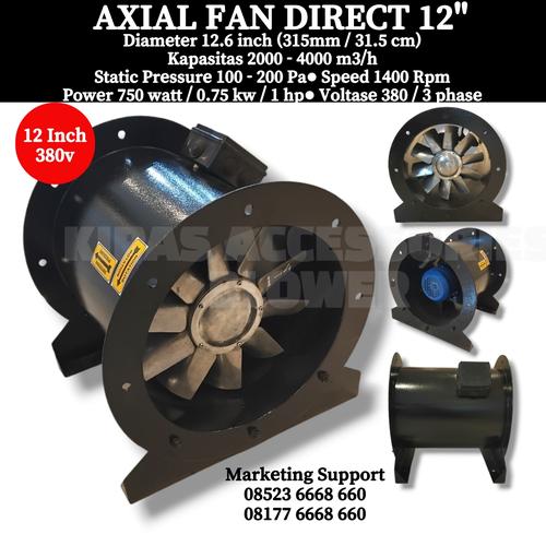 Jual Axial Fan Direct 12 Inch 750 Watt 3 Phase Exhaust Ducting Axial ...
