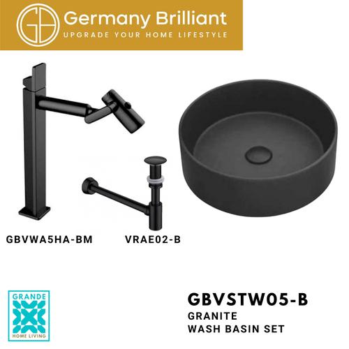 Jual Germany Brilliant Granite Wash Basin GBVSTW05-B Set Afur Kran ...