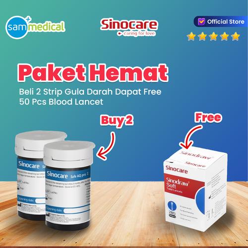 Jual SINOCARE Safe AQ PRO I Bundling 2 box Strip ( isi 25pcs ) Plus ...