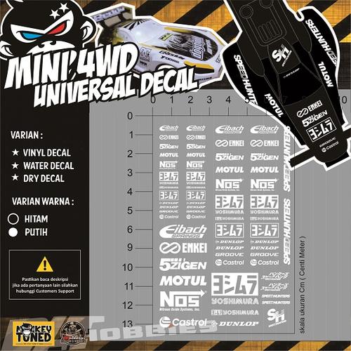 Jual decal tamiya stiker universal logo racing v4 - vinyl decal, Hitam ...