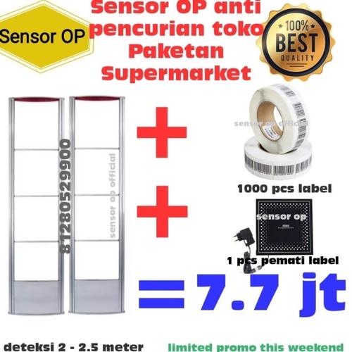 Jual Paketan Sensor OP Alarm Toko RF 8.2 Mhz sensor matic check point ...