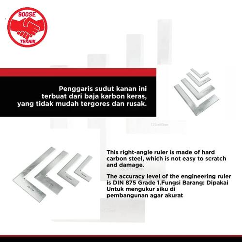 Jual Siku Besi Padat Model Pisau 50/63/80/100/125/160/200mm - 80 x 50 ...