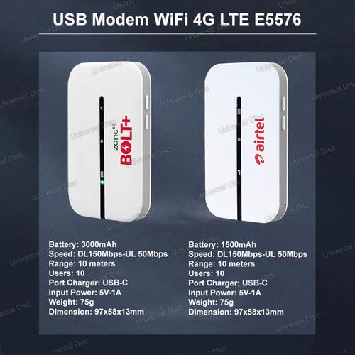 Jual Modem Wifi Portable E5576 BOLT+ MiFi 4G LTE Support all Operator ...