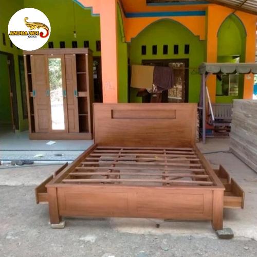 Jual Dipan ranjang rangka tempat tidur minimalis kayu jati finishing ...