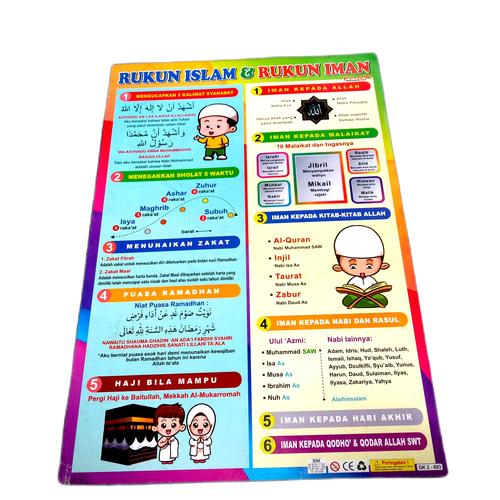 Jual poster belajar mengenal rukun islam dan rukun iman - Kota Bekasi ...