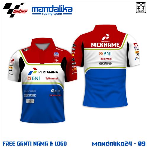 Jual Polo baju moto gp mandalika gas up jersey kaos pertamina - Merah ...