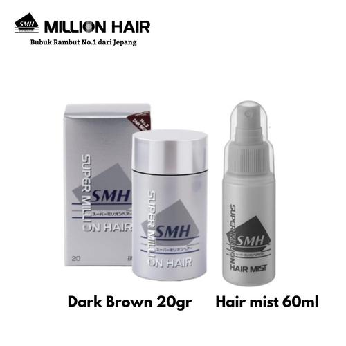 Jual SMH Million Hair BIGSET Dark Brown 20 grm/1 Set / Penebal Rambut ...
