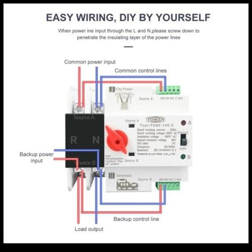 Jual Mcb Alat Listrik Ats Automatic Transfer Switch 2P 100A 220V Mcb ...