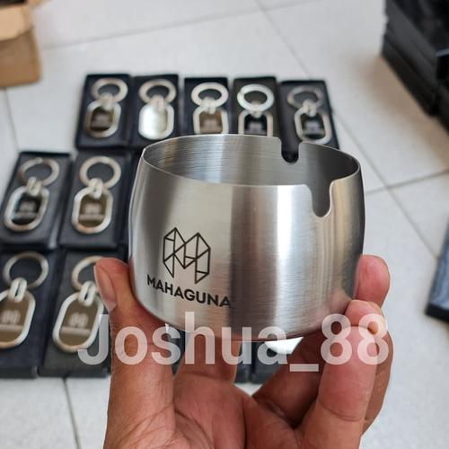 Jual Asbak Stainless Custom Ukir Logo Mahaguna Bisa Request Gambar Logo ...