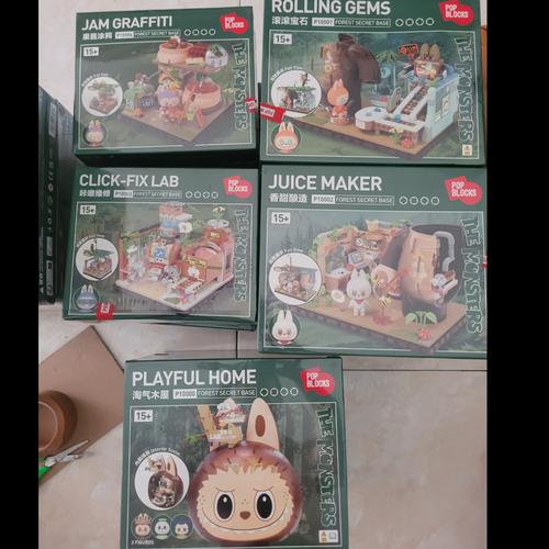 Promo POPMART / POP BLOCKS LABUBU Forest Secret Base Series Building Block - clickfix lab - Kab ...