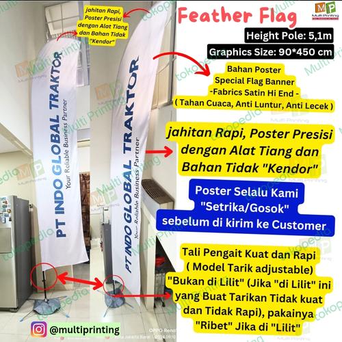Promo flag banner 5m-flying banner 5 meter + cetak poster+ beach flag ...