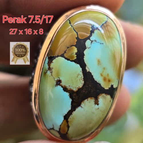 Jual PIRUS HUBEI RING PERAK 925 PORSELEN DAN SERAT CAKEP GRADASI HIJAU ...