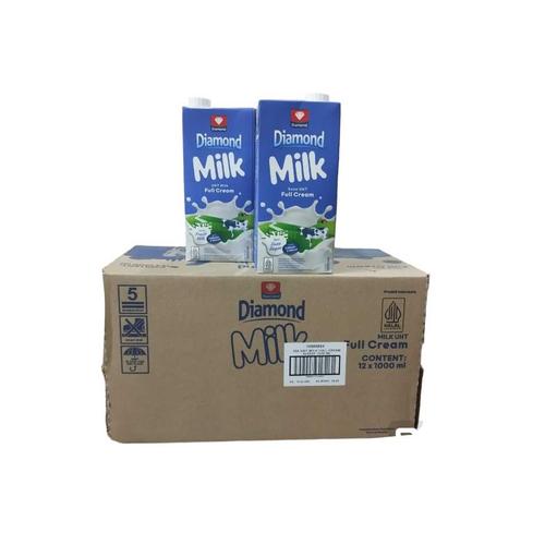 Jual Susu UHT Diamond Full Cream 1 Liter 1 Karton GOJEK GRAB ONLY Milk ...