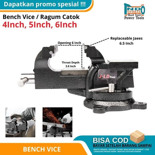 Jual Ragum Besi Baja Cor Catok 4 Inci Bench Vice Penjepit Putar 100mm ...