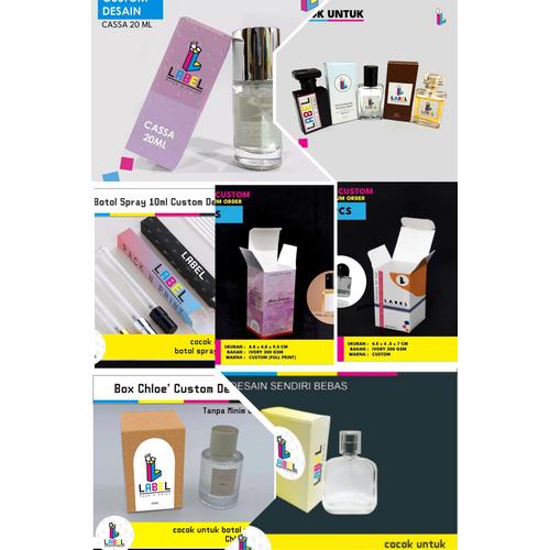 Jual Label Dus / Box/kemasan botol parfum custom Print Bahan Ivory ...
