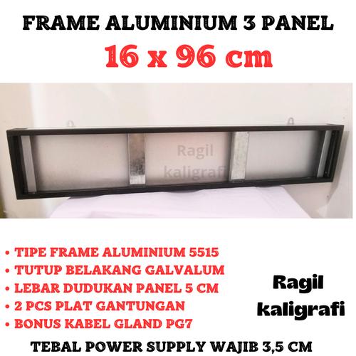 Jual Frame running text 3 panel ukuran 16 x 96 cm - frame running text ...