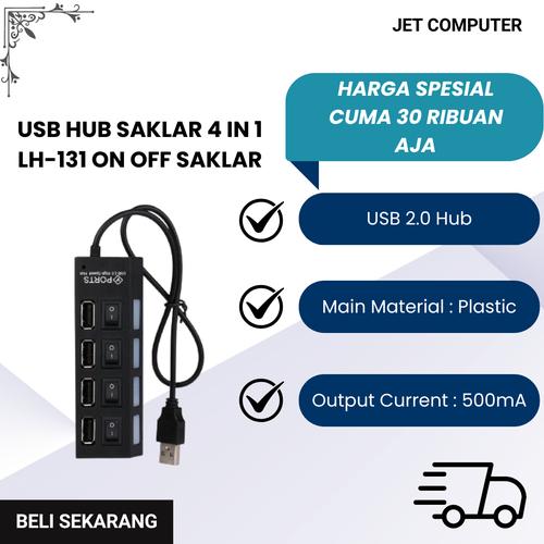 Jual USB HUB SAKLAR 4 IN 1 LH-131 ON OFF SAKLAR STOP KONTAK MODERN 4 PORT - 4 PORT 4 SWITCH ...