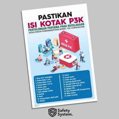 Jual Poster K3 Safety Isi Kotak P3K Pertolongan Pertama Pada Kecelakaan ...
