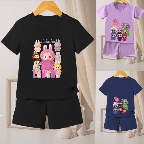 Promo Setelan anak labubu usia 4-11 tahun bahan katun /stelan anak ...