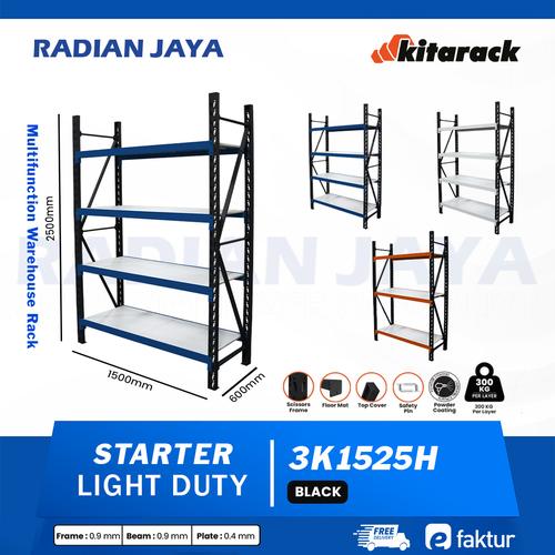 Promo Rack Gudang KITARACK Rack Besi 4 Susun Tinggi 2,5 Meter Panjang 1 ...