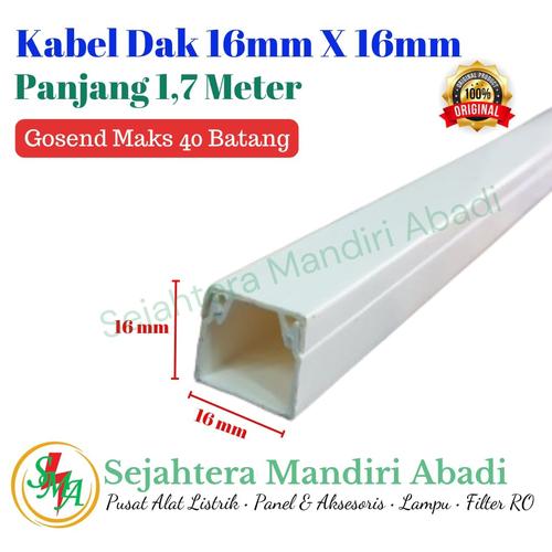 Jual Kabel Dak 16x16 Putih Tutup 1,7 meter Duct Cable Trunking - Kota ...