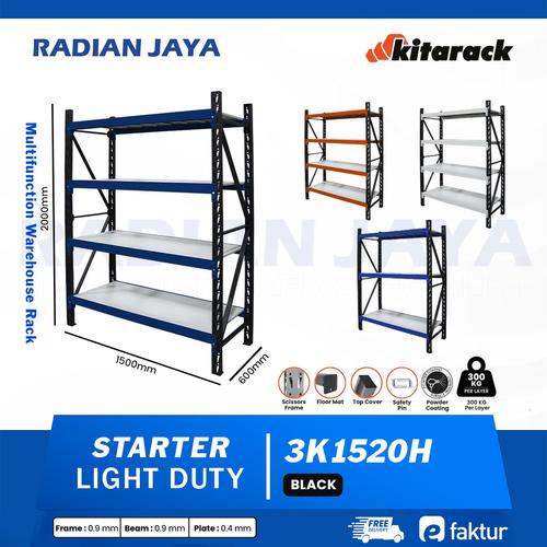 Promo Rack Gudang Besi 4 Susun 2 Meter Panjang 1.5 Meter 300KG STARTER ...